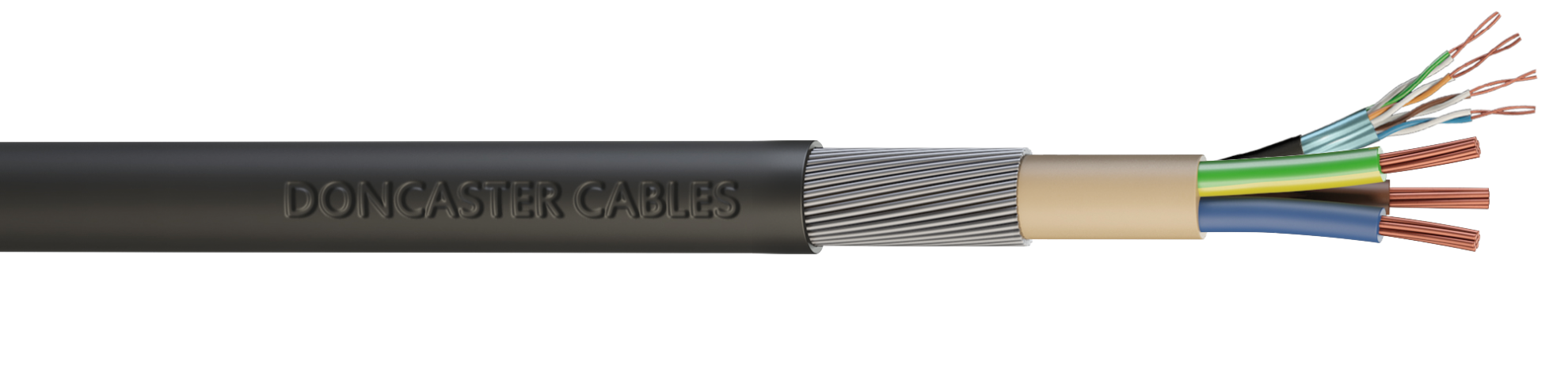 Doncaster Cables. EV-ULTRA 3x6.0mm² CAT5 SWA (12 metre length)