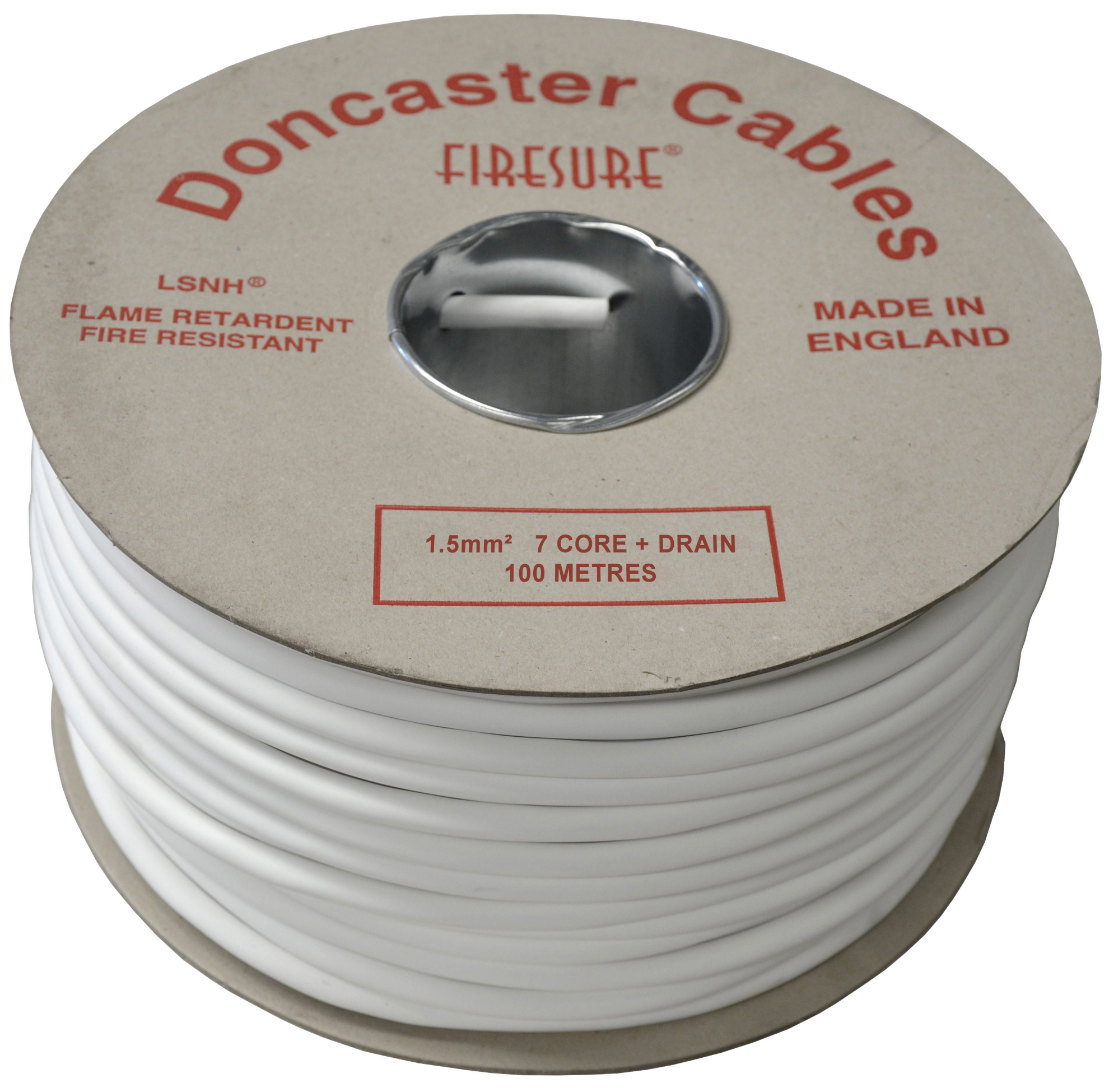 Doncaster Cables. Firesure 500 2 Core+CPC White (90 metre length)